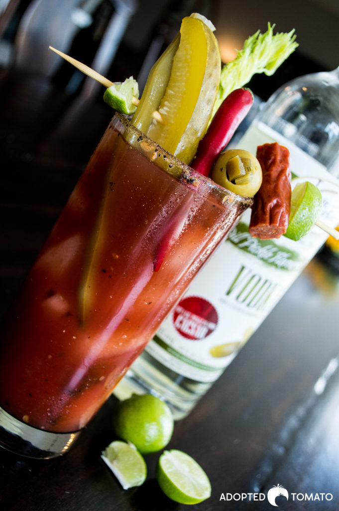 Spicy Dill Pickle Caeser with all the fixings: Adopted Tomato Recipes